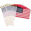 ITOPFOX 12-Piece 1 ft. x 0.6 ft. Polyester Mini USA Hand Held Stick ...