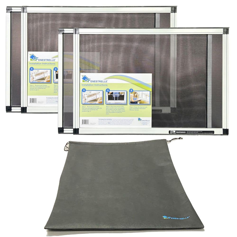 Fenestrelle 15 in. X 21 in. Two Expandable Fiberglass Window Screens ...