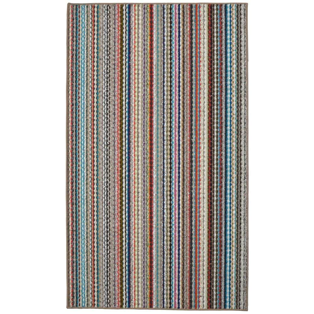 Garland Rug Carnival Stripe Random Multi 7 ft. x 12 ft. Area Rug ...