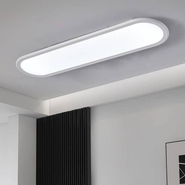 Genoci 27.55 in. 36-Watt Modern White Rectangle Metal Integrated LED ...