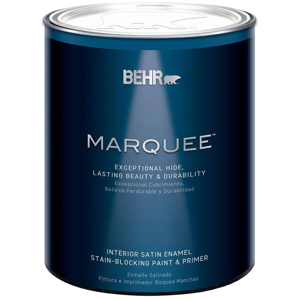 BEHR MARQUEE 1 qt. Deep Tint Base Satin Enamel Interior Paint & Primer ...