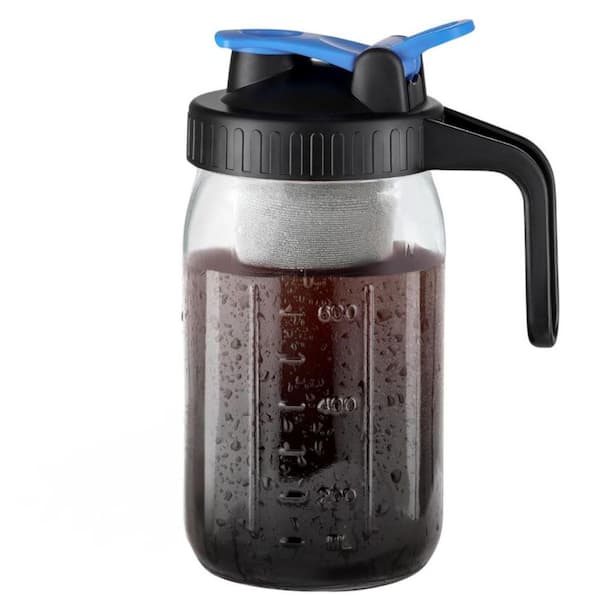 Zulay Kitchen 32 oz Premium Cold Brew Coffee Maker Mason Jar - Blue Z ...