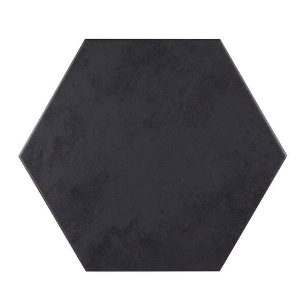 Basics Charcoal 9 in. x 10 in. Matte Porcelain Hex Floor and Wall Tile ...