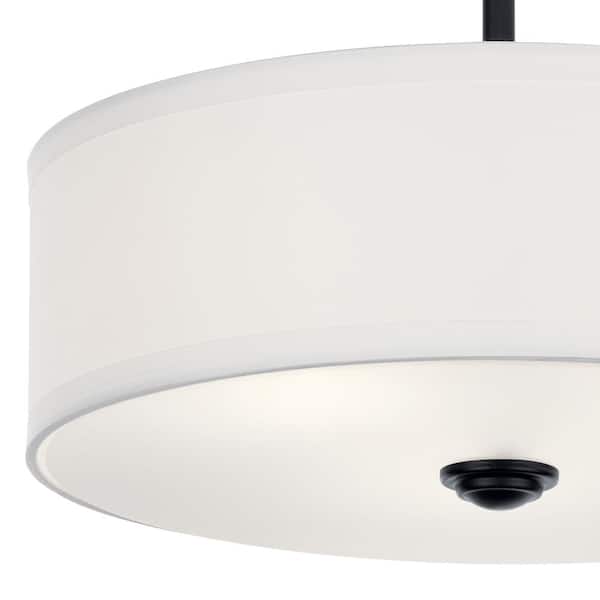 Kichler 43675 Ni Brushed Nickel Shailene 3 Light Semi Flush Ceiling ...
