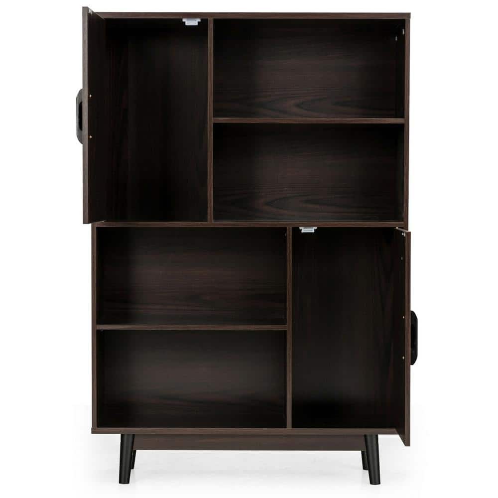 Gymax Sideboard Storage Cabinet Bookshelf Cupboard w/Door Shelf ...