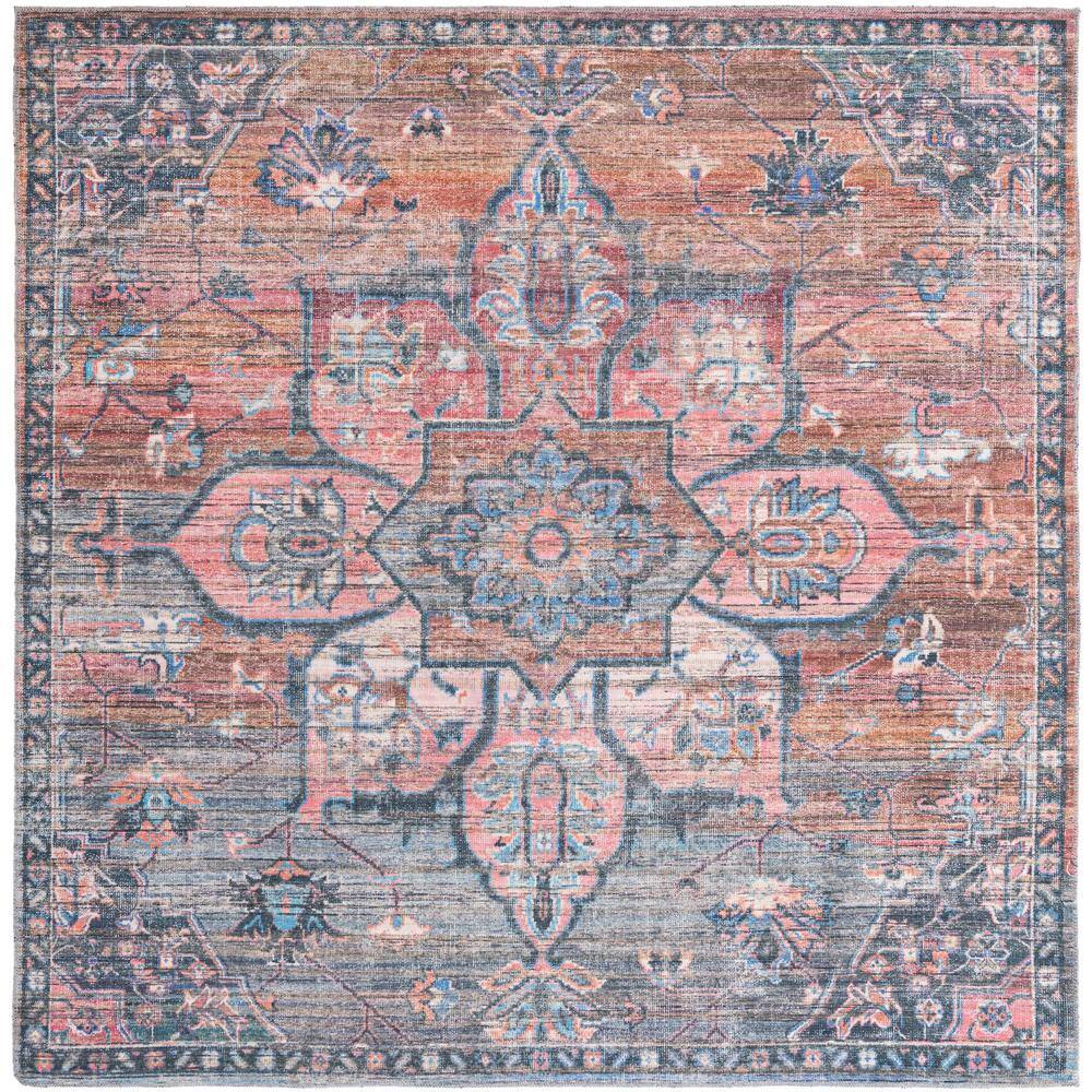 Unique Loom Nostalgia Gem Multi 8 ft. Square Machine Washable Area Rug ...