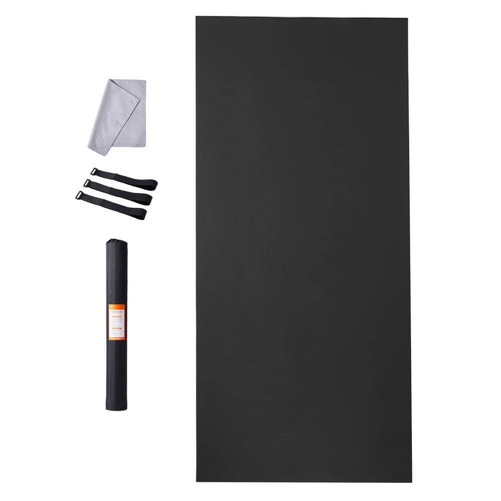 VEVOR Exercise Mat Black 72 in. W x 144 in. L 0.28 in. T Rubber Yoga ...