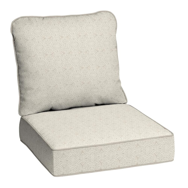 Hampton Bay CushionGuard Putty Trellis Deep Seating Outdoor Lounge ...