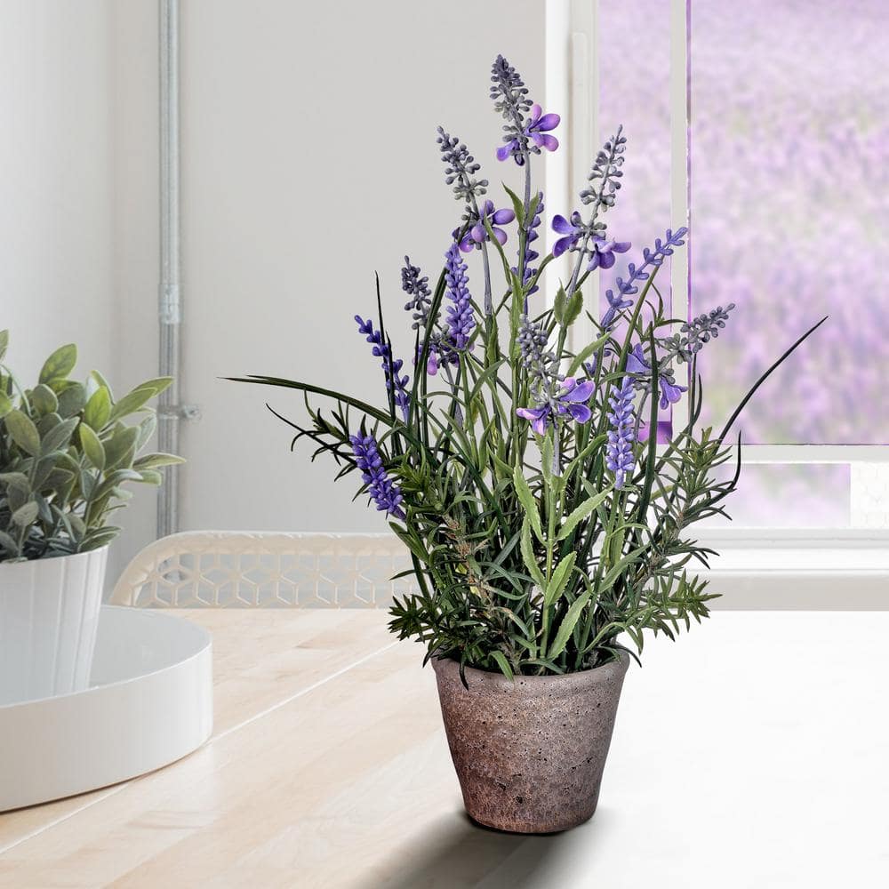 Regency International 12 in. Purple Artificial Lavender Flower in ...