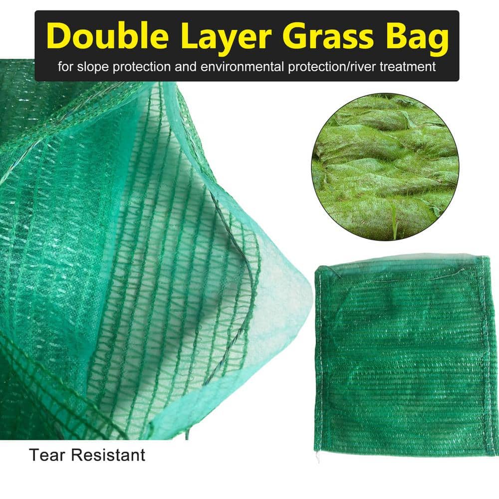Wellco 15.7 in. x 23.6 in. Double Layer Grass Bag Slope Protection And ...
