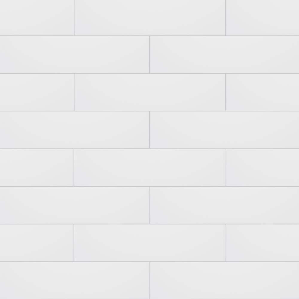 Florida Tile Inc Streamline Arctic White Glossy 4 in. x 16 in. Ceramic ...
