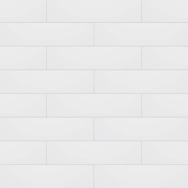 Florida Tile Inc Streamline Arctic White Glossy 4 in. x 16 in. Ceramic ...