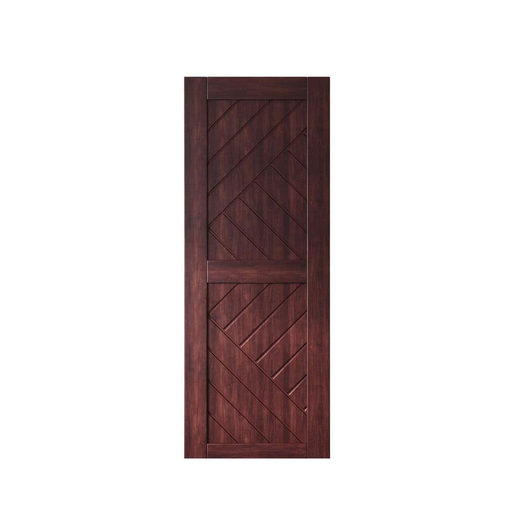 HOMACER HT 30 in. x 84 in. C-Panel Solid Core Red Mahogany Geometric ...