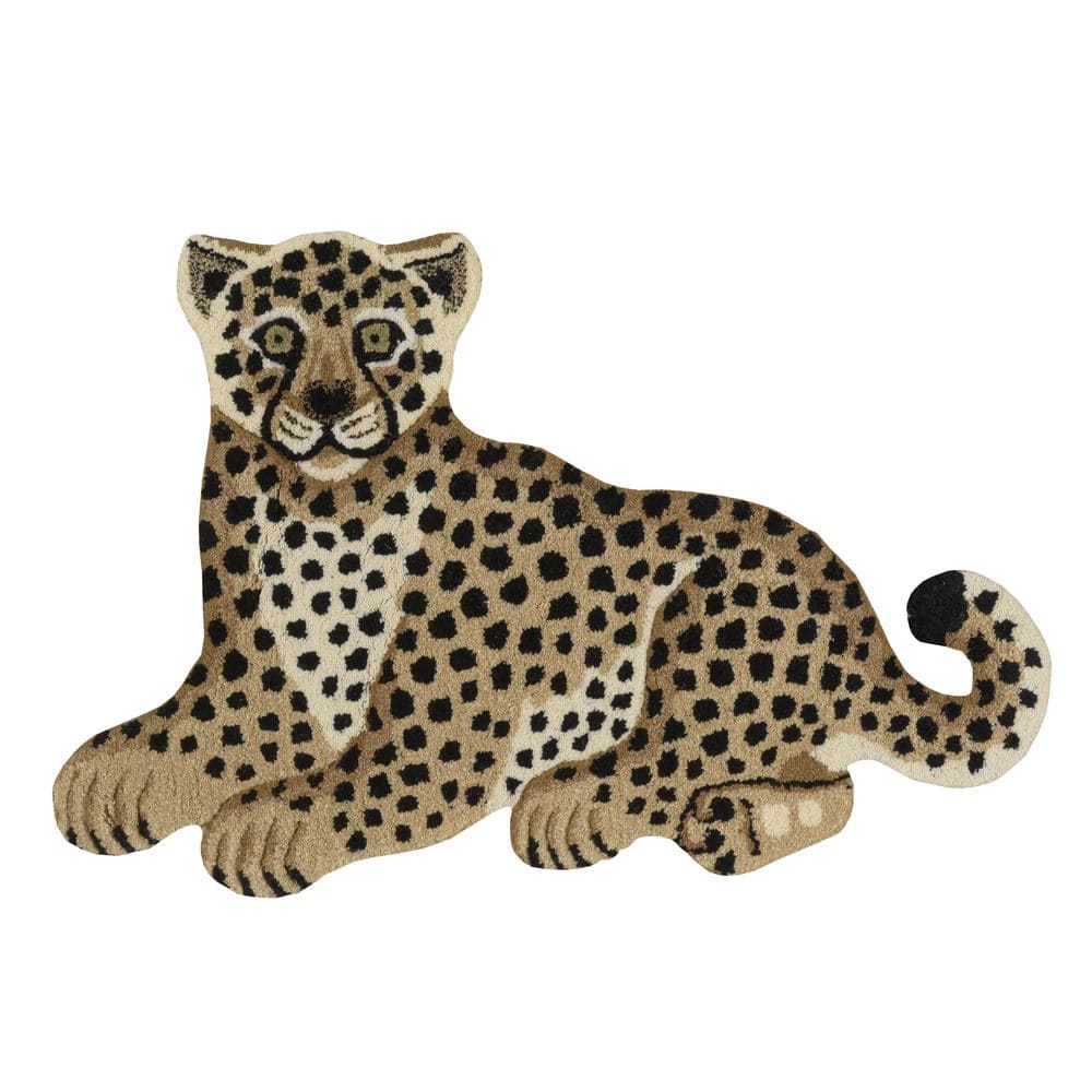 Linon Home Decor Jungle Sitting Cheetah Gold and Black 2 ft. x 3 ft ...