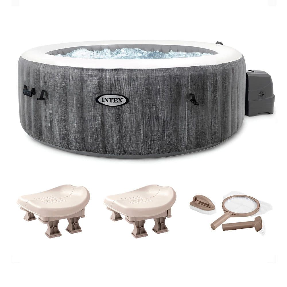 Intex PureSpa Plus Inflatable 4-Person Hot Tub Jet Spa with Maintenance ...
