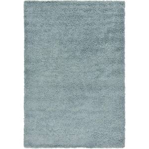 Unique Loom Solid Shag Slate Blue 10 ft. Runner Rug 3127971