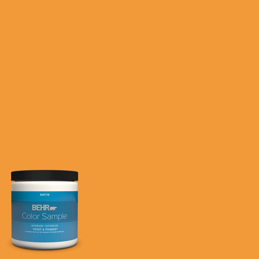 BEHR PREMIUM PLUS 8 oz. #280B-6 Amber Glow Satin Enamel Interior ...