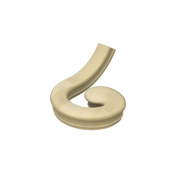 EVERMARK Stair Parts 7035 Unfinished Poplar Right-Hand Volute Handrail ...