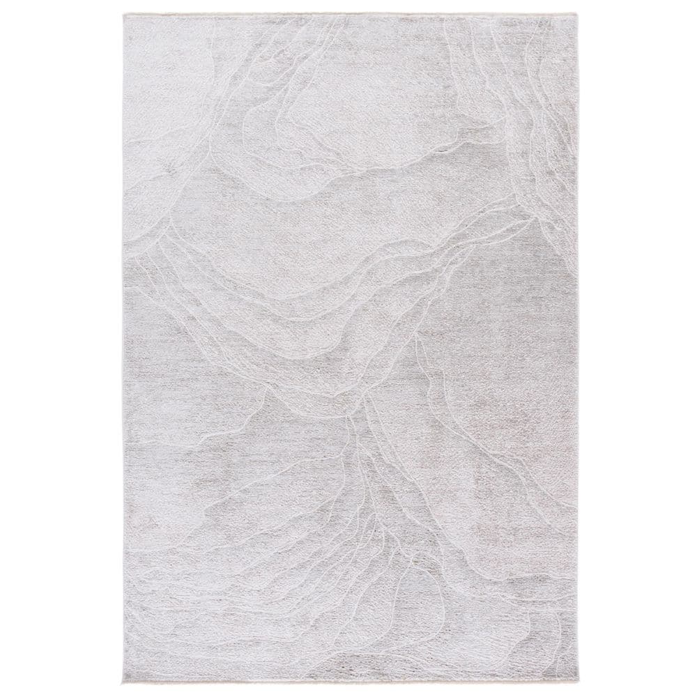 SAFAVIEH Garnet 5 ft. x 8 ft. Ivory/Gray Abstract Wavy Area Rug GRN424A ...