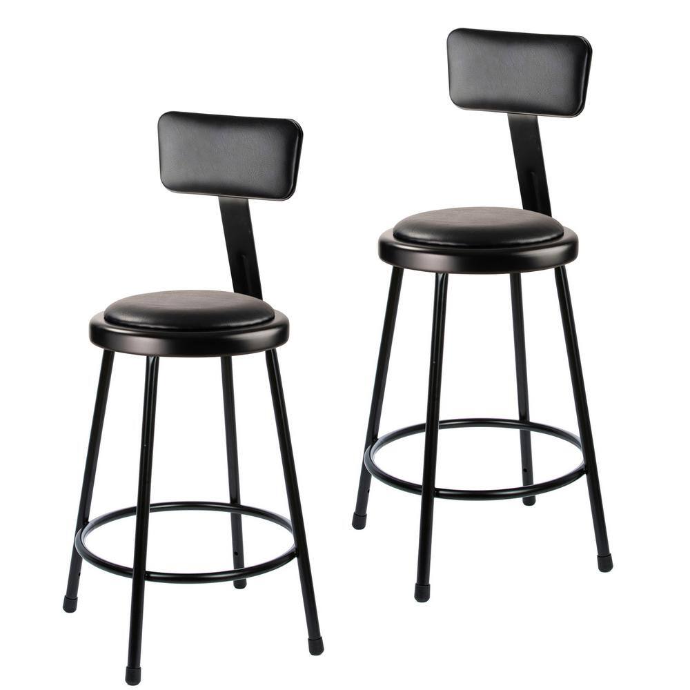 Reviews for HAMPDEN FURNISHINGS Otto 24 in Black Vinyl Padded Stool ...