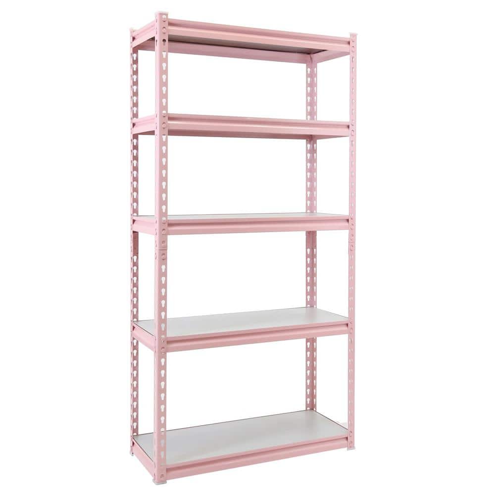 KING'S RACK Pink 5-Tier Boltless Tier Height Adjustable Steel Frame ...