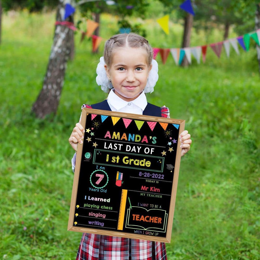 Afoxsos 1-Pack 14 in. x 11 in. Double-Sided Reusable First Day of ...