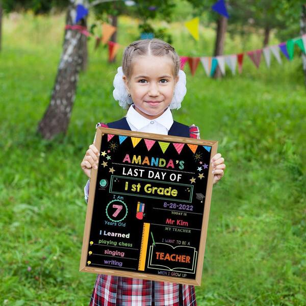 Afoxsos 1-Pack 14 in. x 11 in. Double-Sided Reusable First Day of ...