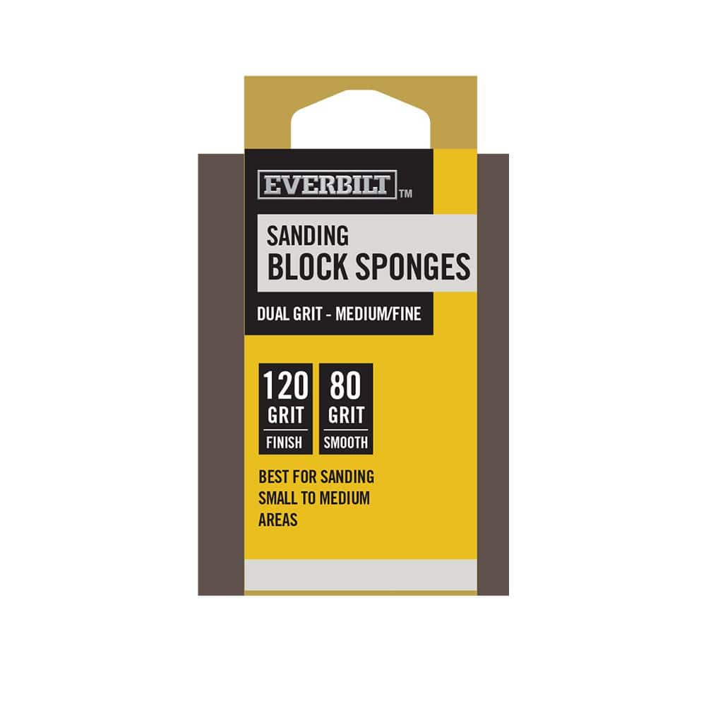 Everbilt 1 in. x 0. 22 ft. x 0.66 ft. Drywall Sanding Sponge Medium ...