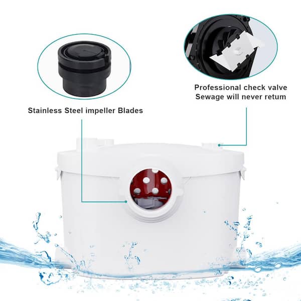 Simple Project Rear Drain Macerating Toilet 2-Piece 1/1.6 GPF Double ...