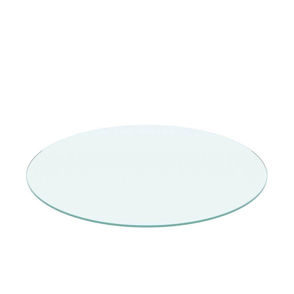 Angel Sar 36 in. Round 1/4 in. Thick Tempered Glass Table Top with Flat ...