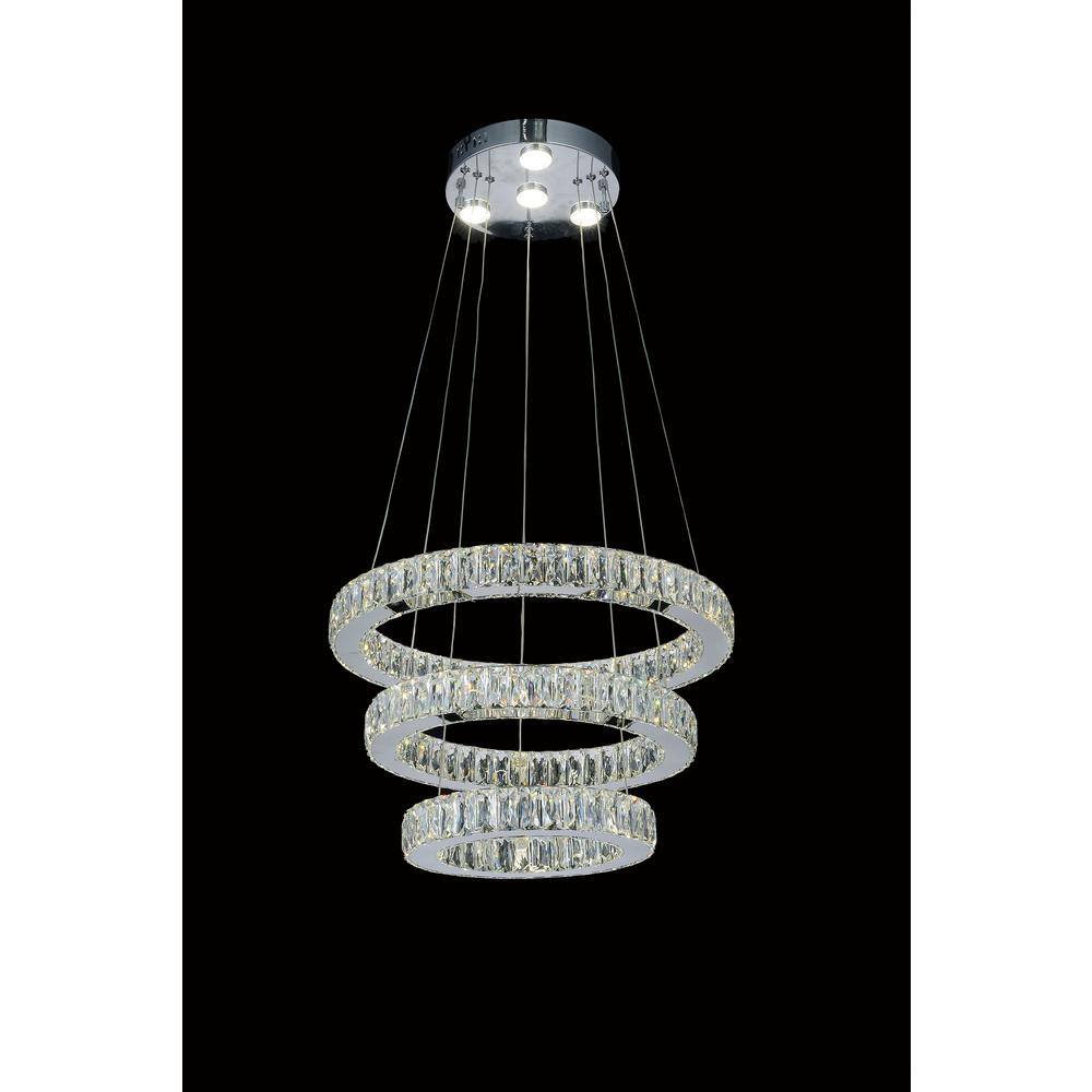 CWI Lighting Florence LED Chandelier With Chrome Finish 5635P20ST-3R ...