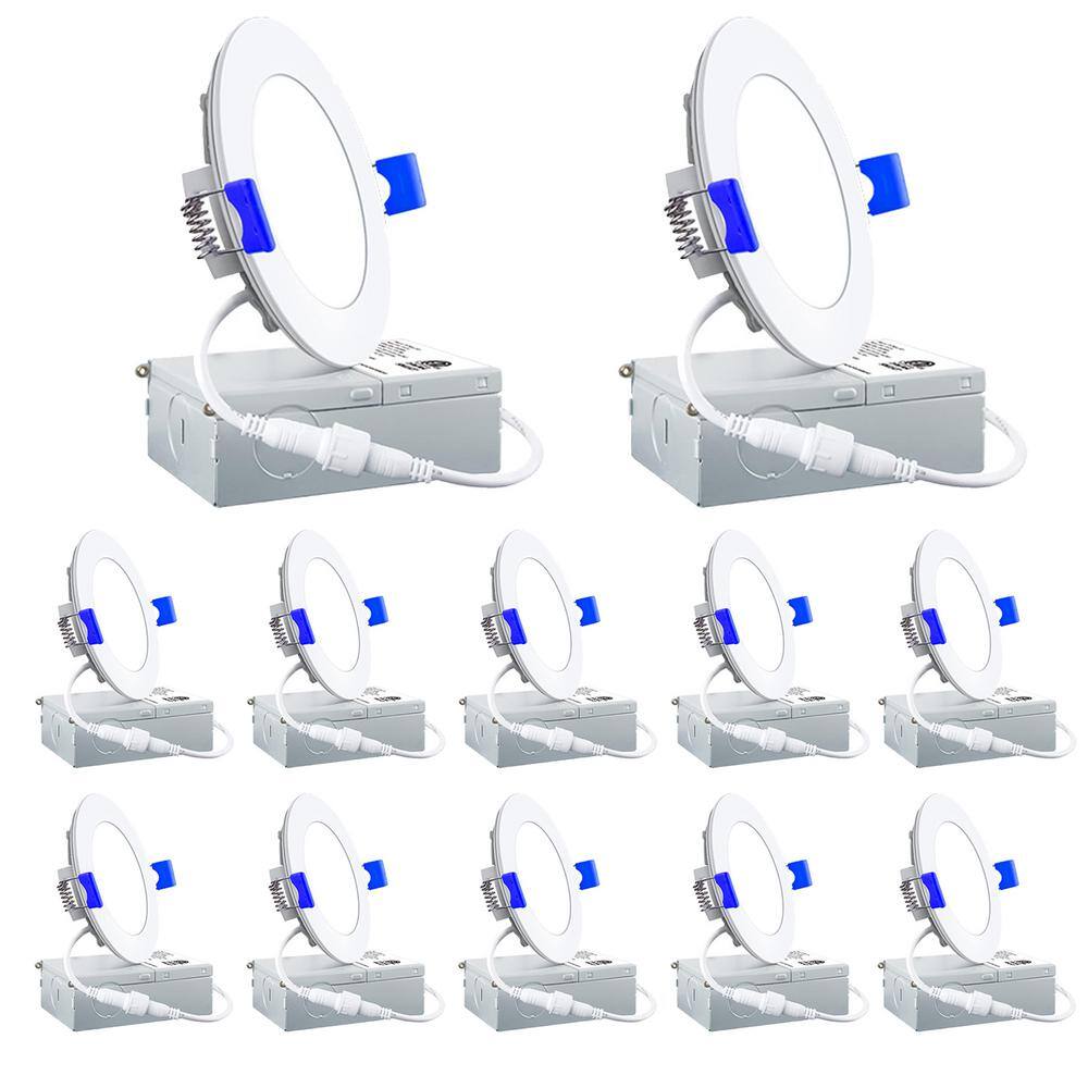 Honbei 4 in. Adjustable 5CCT Selectable Ultra-Thin Recessed Night Light ...