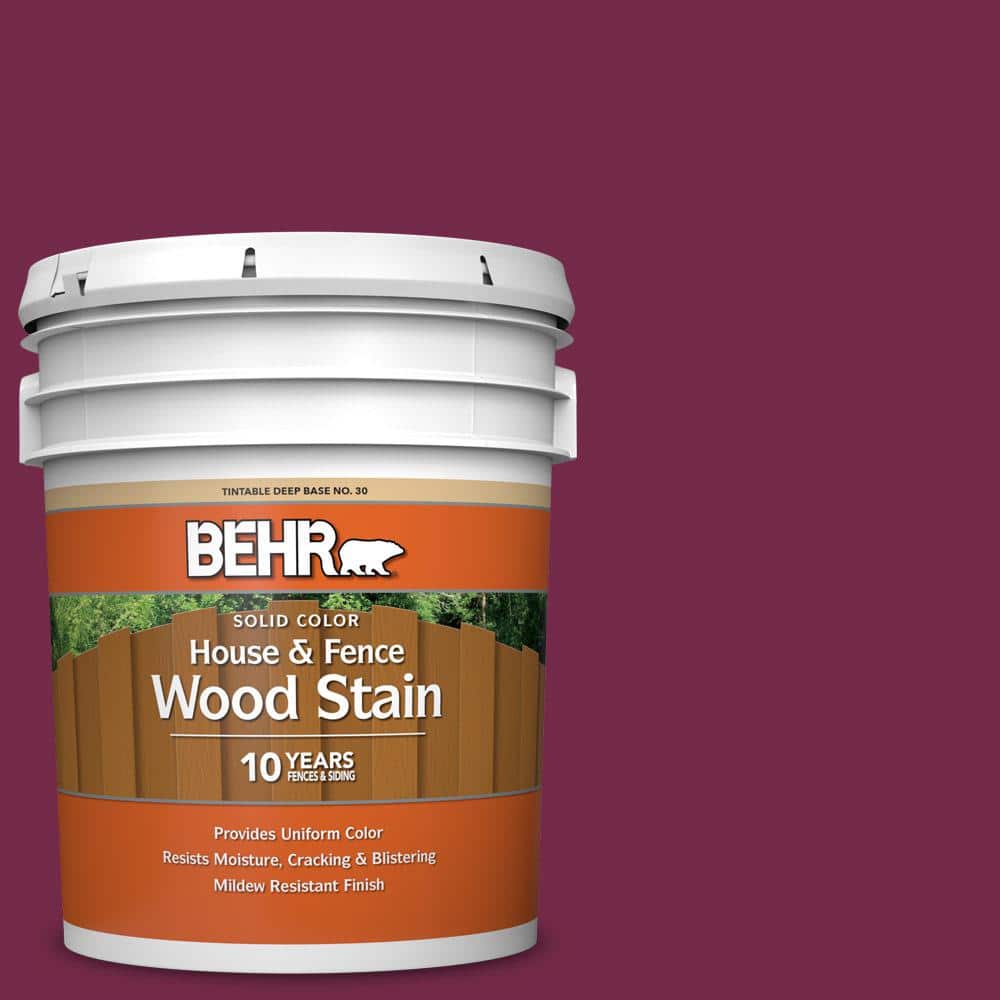 BEHR 5 gal. #BIC-51 July Ruby Solid Color House and Fence Exterior Wood ...