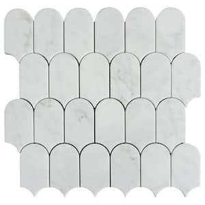 MOLOVO Moonlit Arches 6" Carrara White 10.4 in. x 9.77 in. Picket ...