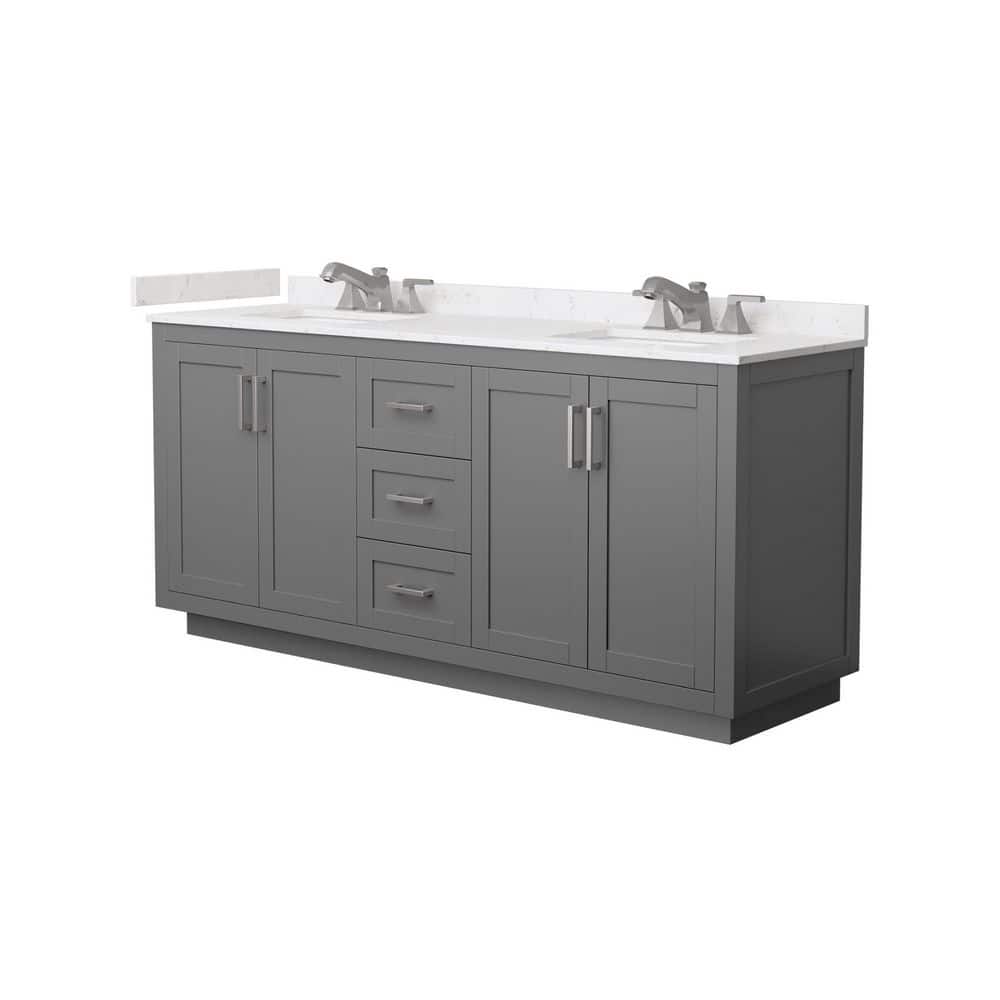 Wyndham Collection Miranda 72 in. Double Freestanding Dark Gray Bath ...