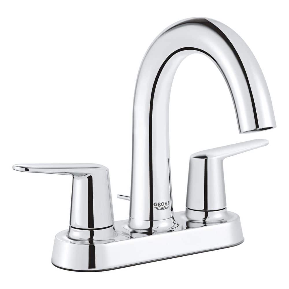 GROHE Veletto 4 in. Centerset 2-Handle High-Spout Bathroom Faucet in ...