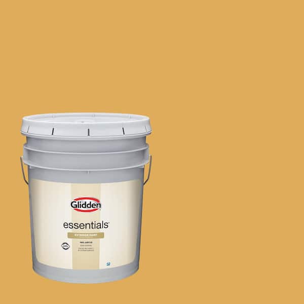 Glidden Essentials 5 gal. PPG1208-5 Brown Mustard Satin Exterior Paint ...