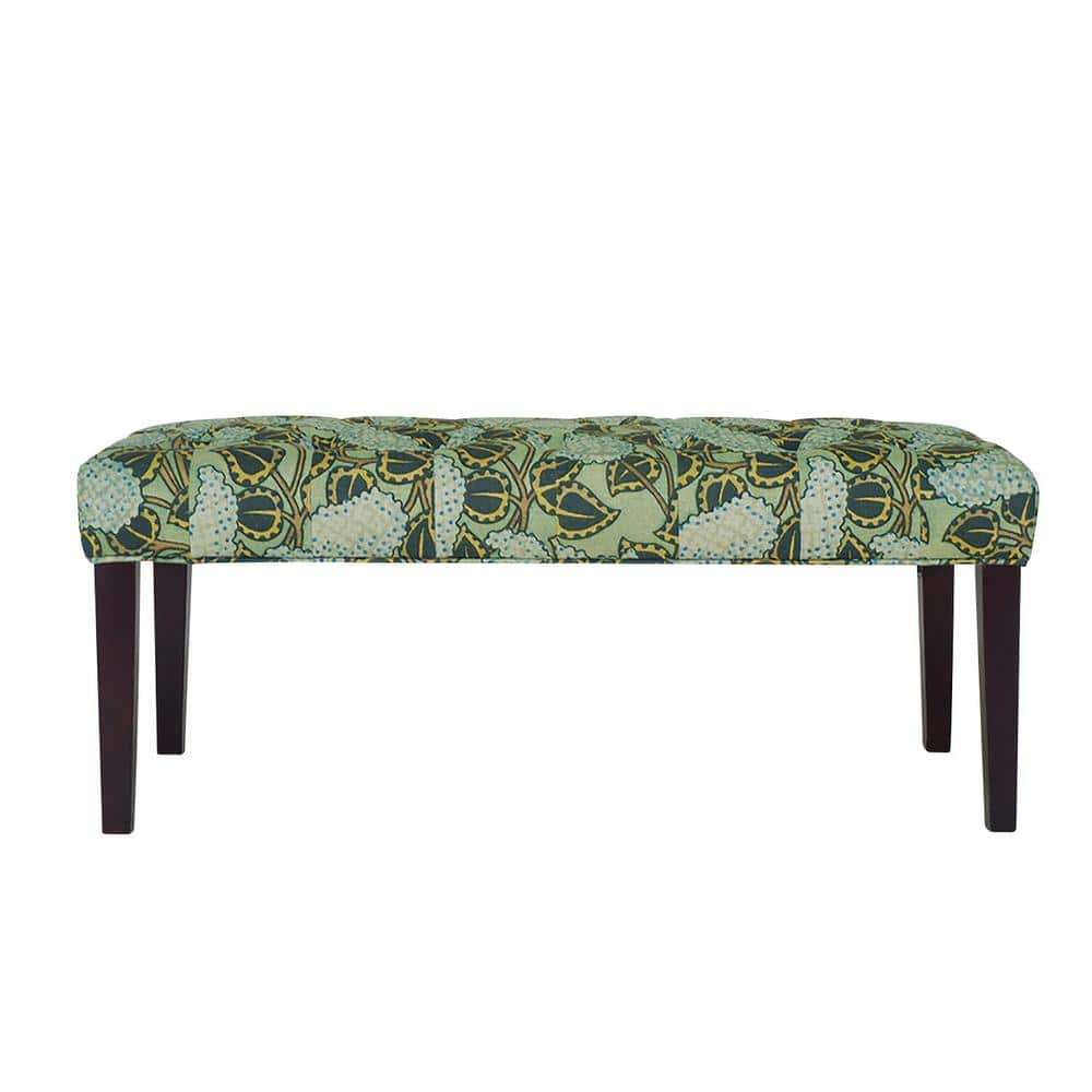 HomeRoots Amelia Green 41.5 in. 100% Polyester Bedroom Bench Backless ...