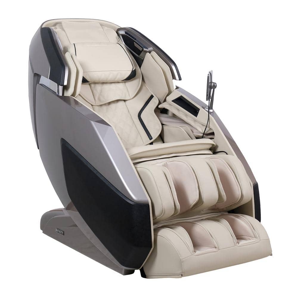 Infinity Imperial Syner-D Massage Chair-Gray/Tan-Faux Leather 188012311 ...