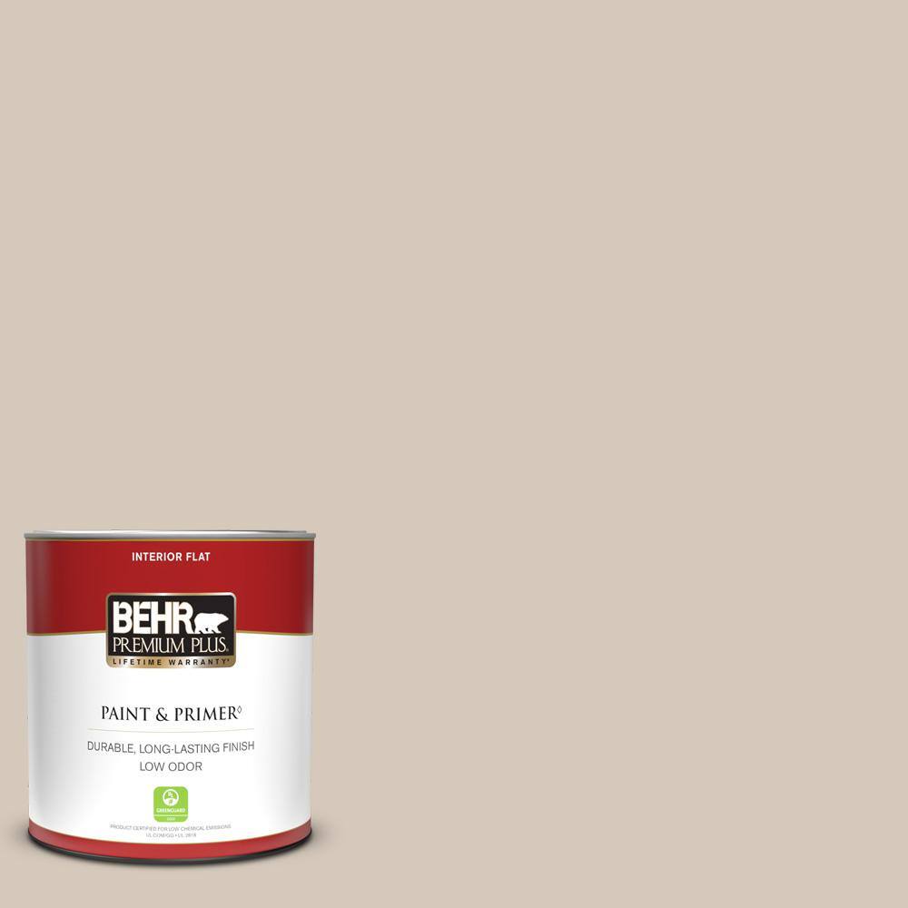 BEHR PREMIUM PLUS 1 qt. #N230-2 Old Map Flat Low Odor Interior Paint ...