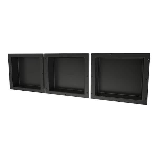 Tile Redi Redi Niche 48 in. x 14 in. Triple Shower Niche Set in Black ...