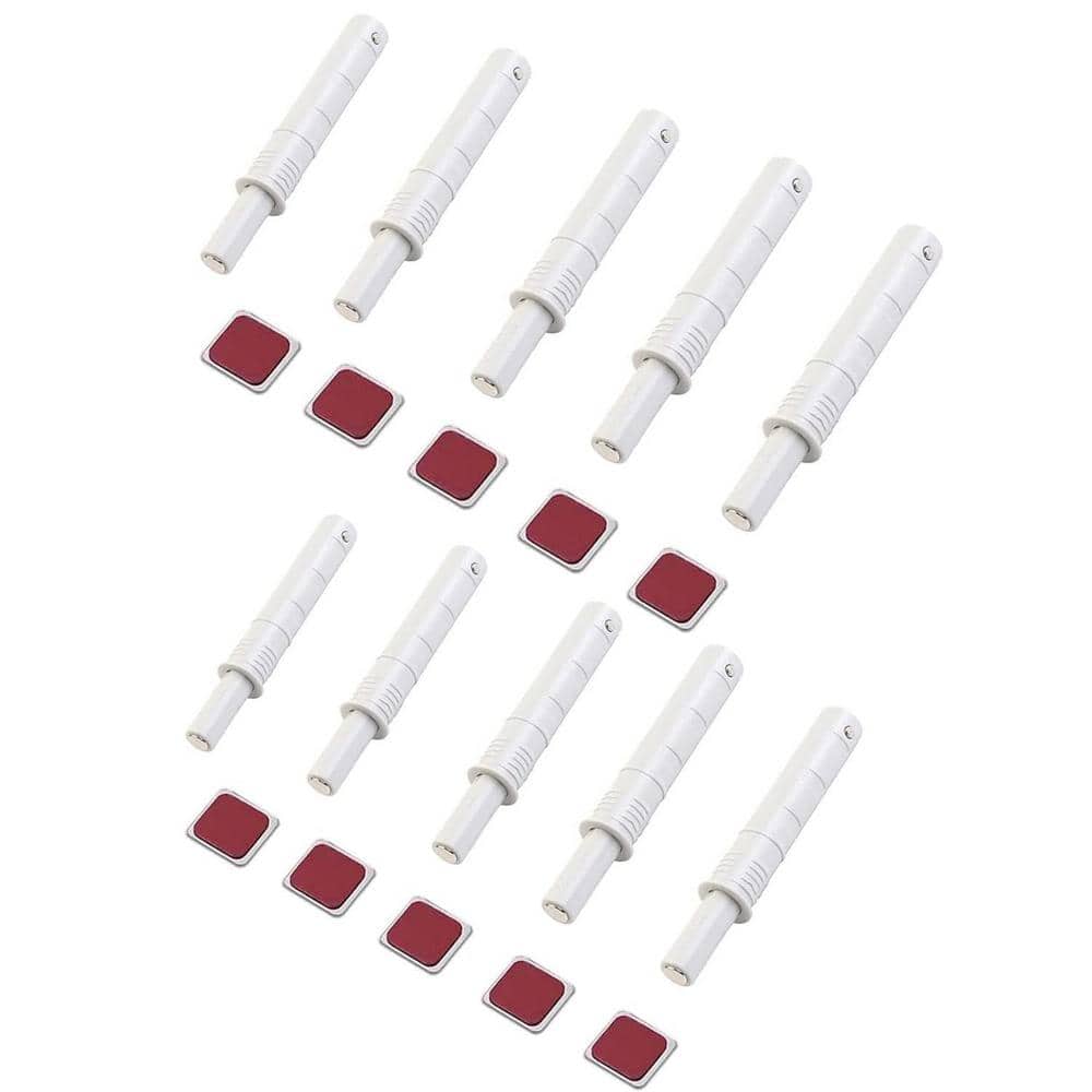 Numhew 10-Pack White Magnetic Push Latches for Cabinet Door, Cabinet ...