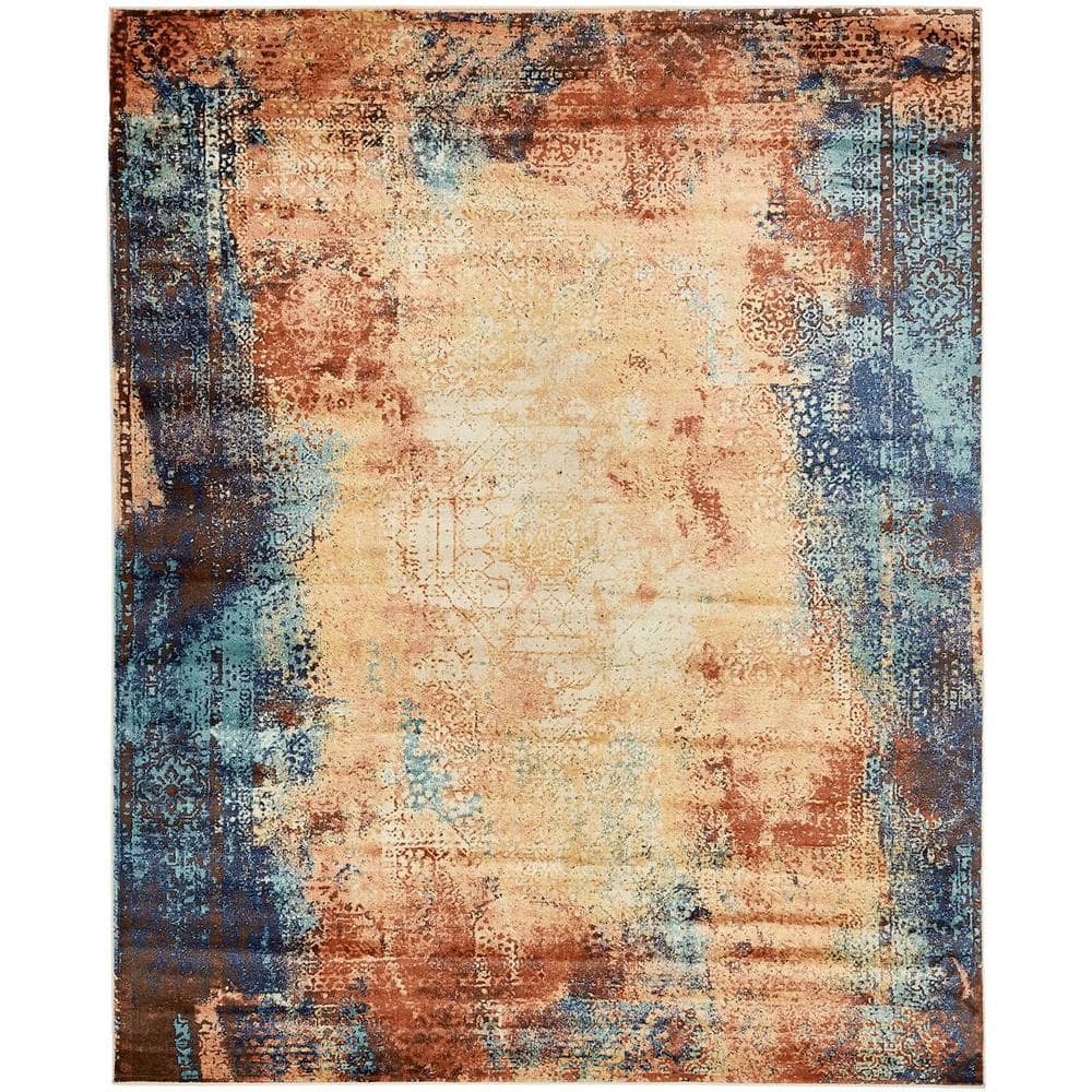 Unique Loom Mystic Thames Peach 8' 0 x 10' 0 Area Rug 3137459 - The ...