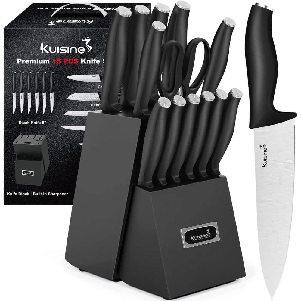 PRIMEPLUS Kitchen Chef Knife Block Set, High Carbon Stainless Steel ...