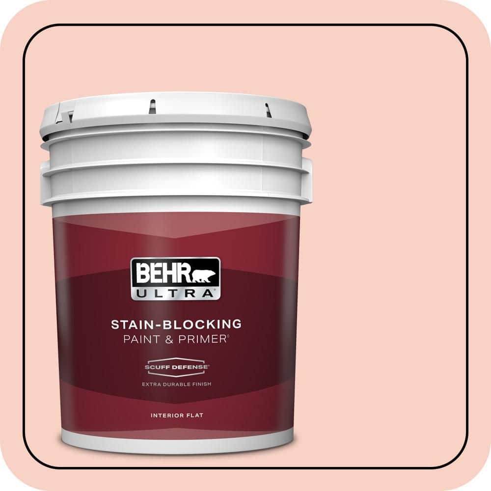BEHR ULTRA 5 gal. #210C-2 Demure Pink Extra Durable Flat Interior Paint ...