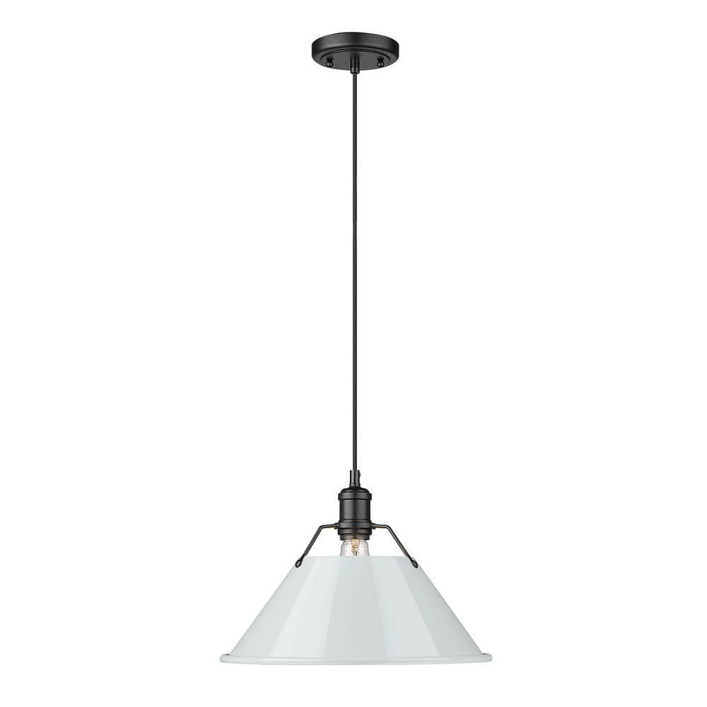 Golden Lighting Orwell 100-Watt 1-Light Matte Black and Dusky Blue ...