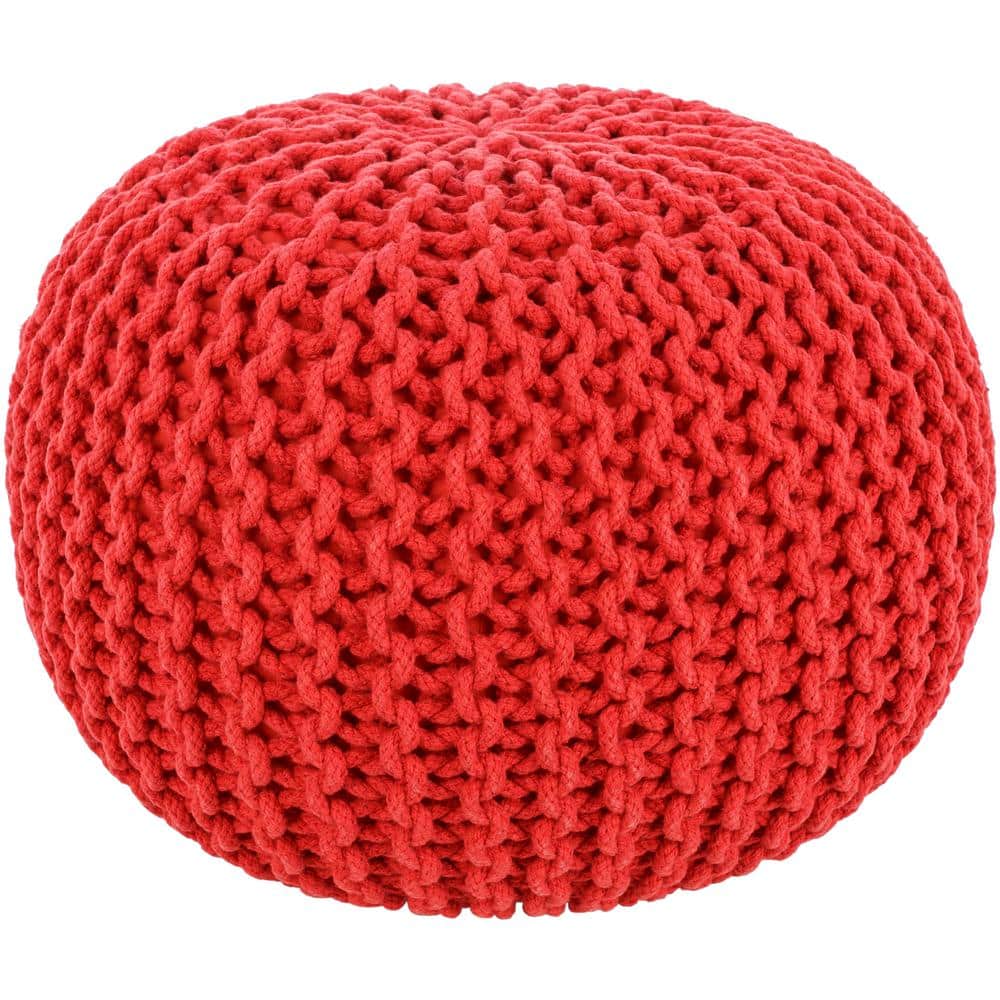 Livabliss Alexia Bright Red Accent Pouf S00151050871 - The Home Depot