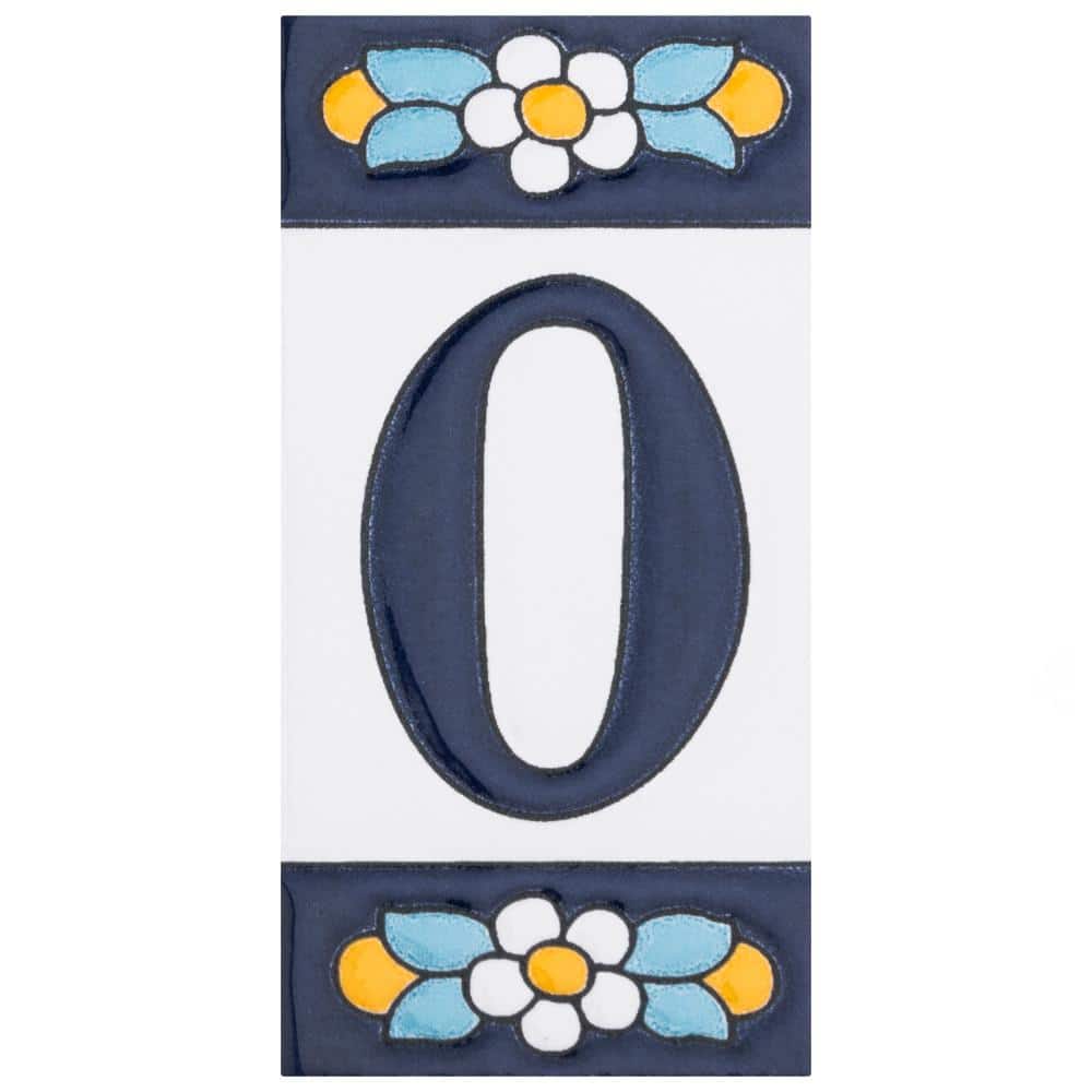 Merola Tile Sevillano Flora Address Letters O 2-1/8 in. x 4-3/8 in ...