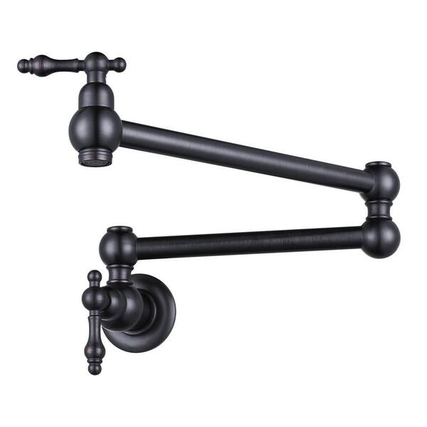 AVITAS Wall Mounted Pot Filler with Level Handle in Oil Rubbed Bronze ...