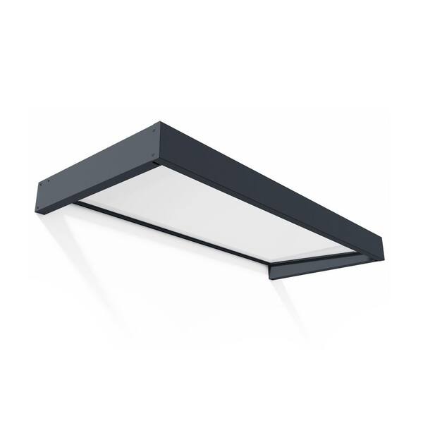 CANOPIA by PALRAM Sophia 7 ft. Gray/White Opal Door and Window Awning ...